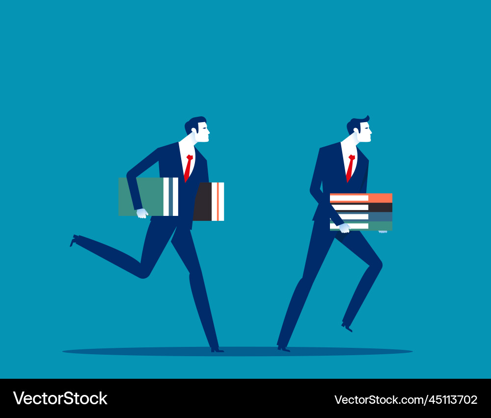 Business people run carry document folders Vector Image