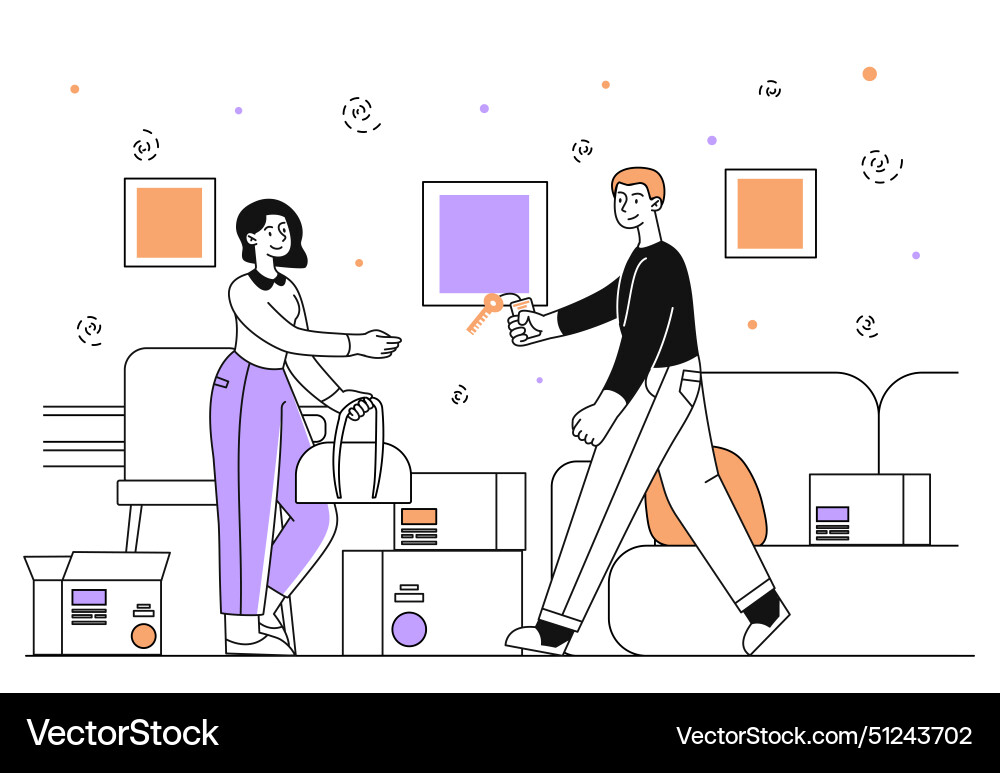Buying house simple Royalty Free Vector Image - VectorStock