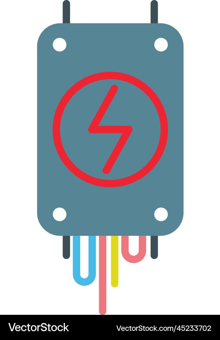 Electric power control panel with color wires Vector Image