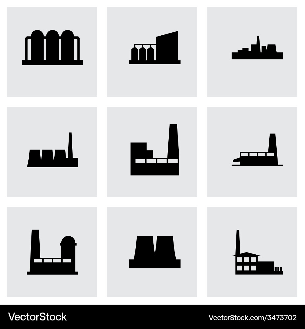 Factory icon set Royalty Free Vector Image - VectorStock