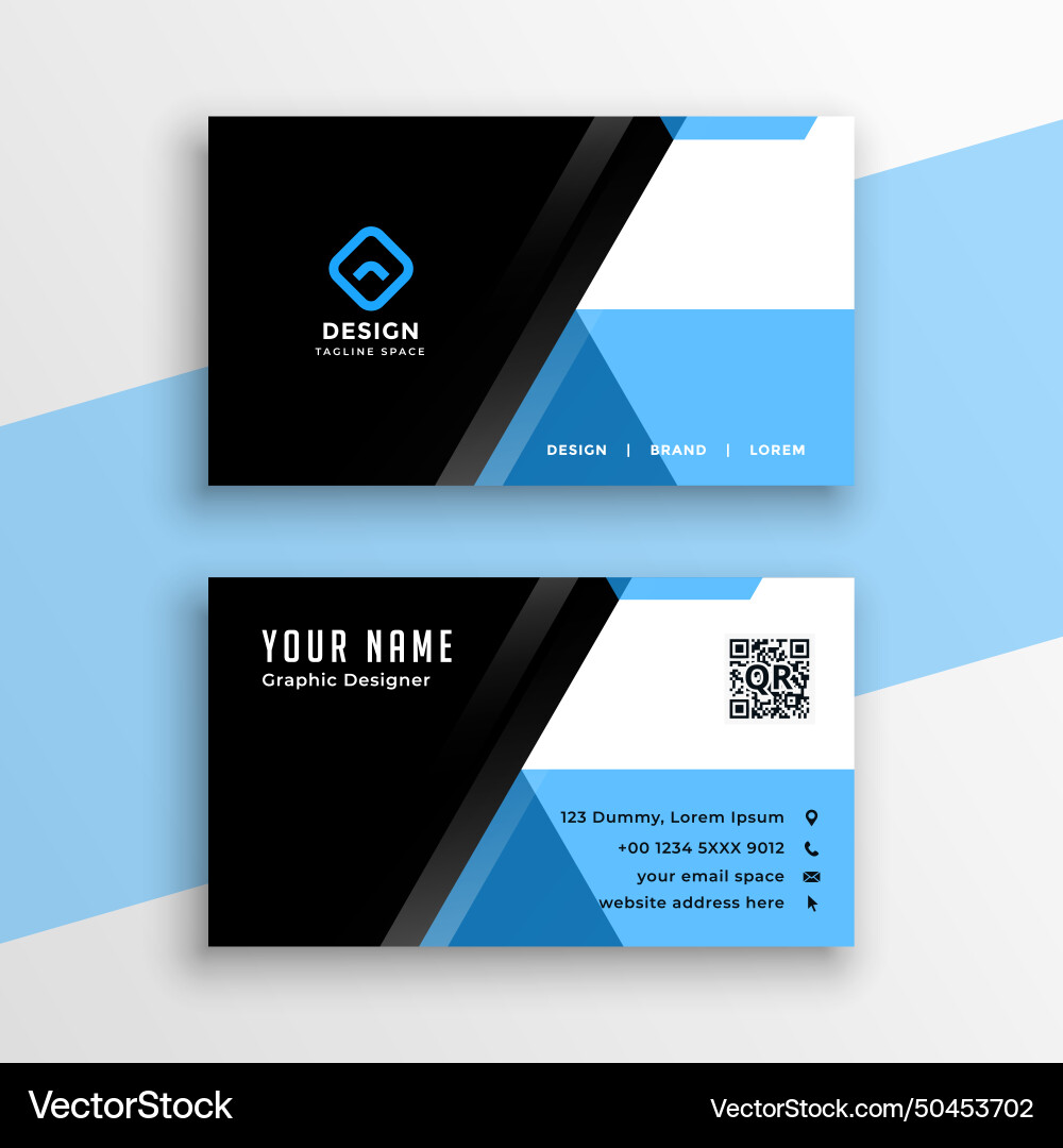 Geometric style company visiting card template Vector Image