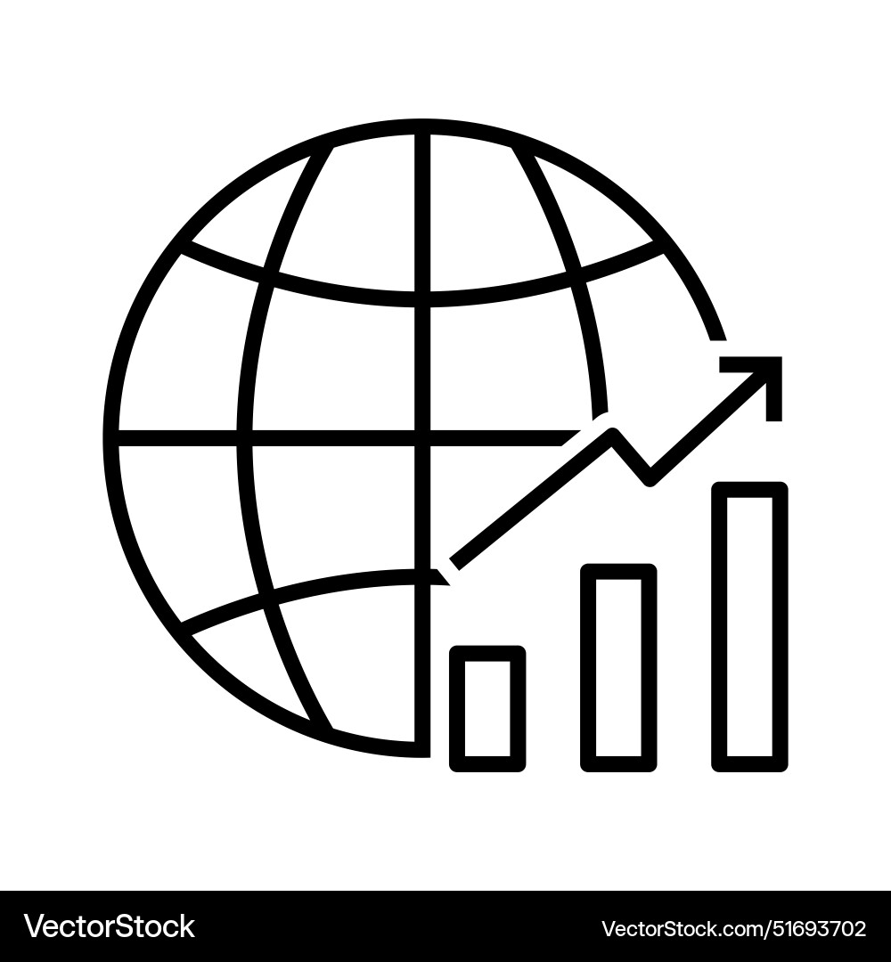Global economics icon Royalty Free Vector Image