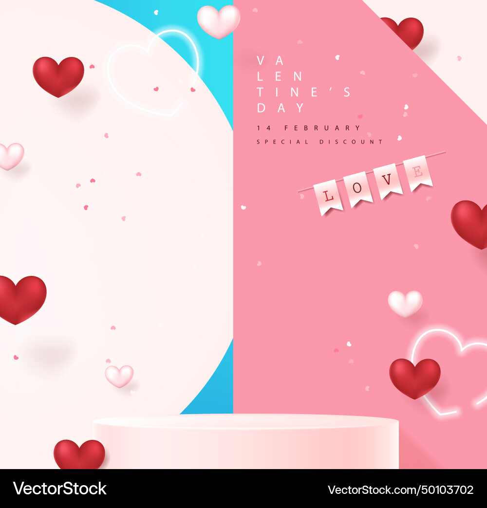 Happy valentines day banner background Royalty Free Vector