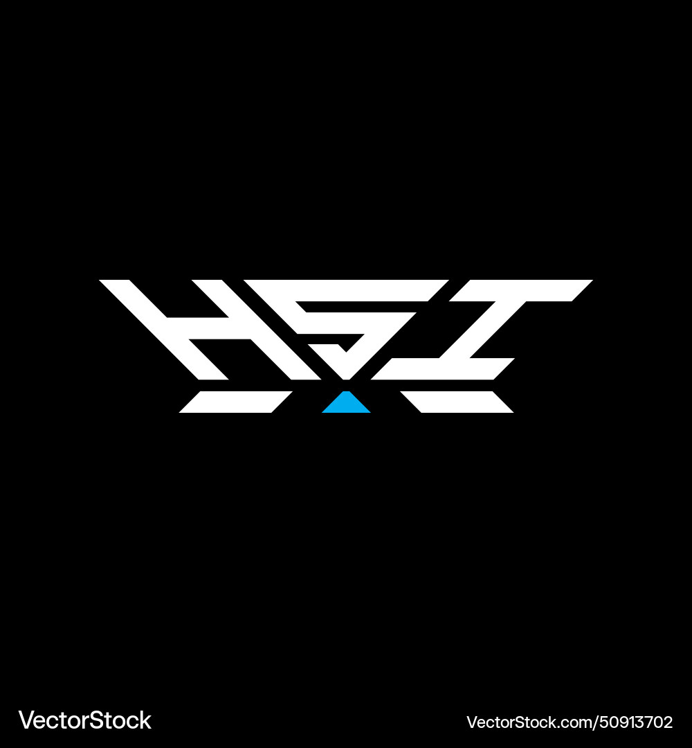 Hsi letter logo design hsi simple and modern logo Vector Image