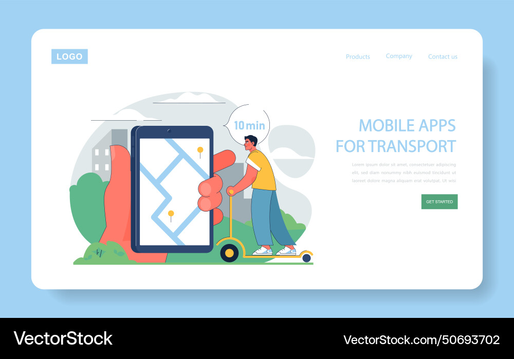 Mobile apps for transport concept Royalty Free Vector Image