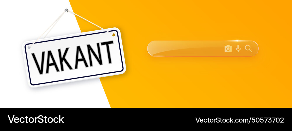 Vacant banner on copy space empty white background