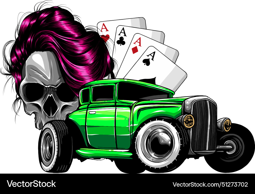 Vintage hot rod car Royalty Free Vector Image - VectorStock
