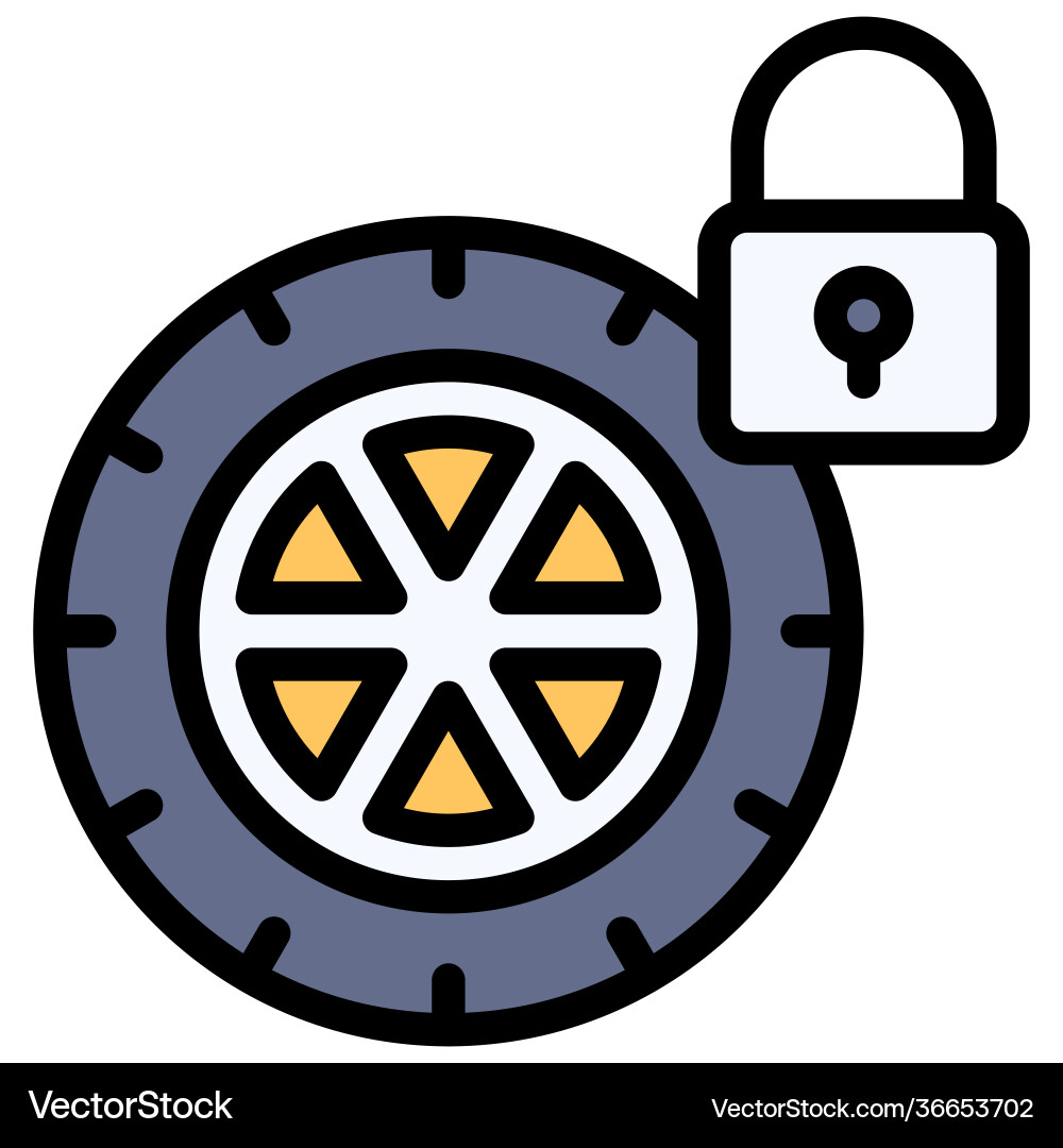 Wheel clamp icon parking lot related Royalty Free Vector