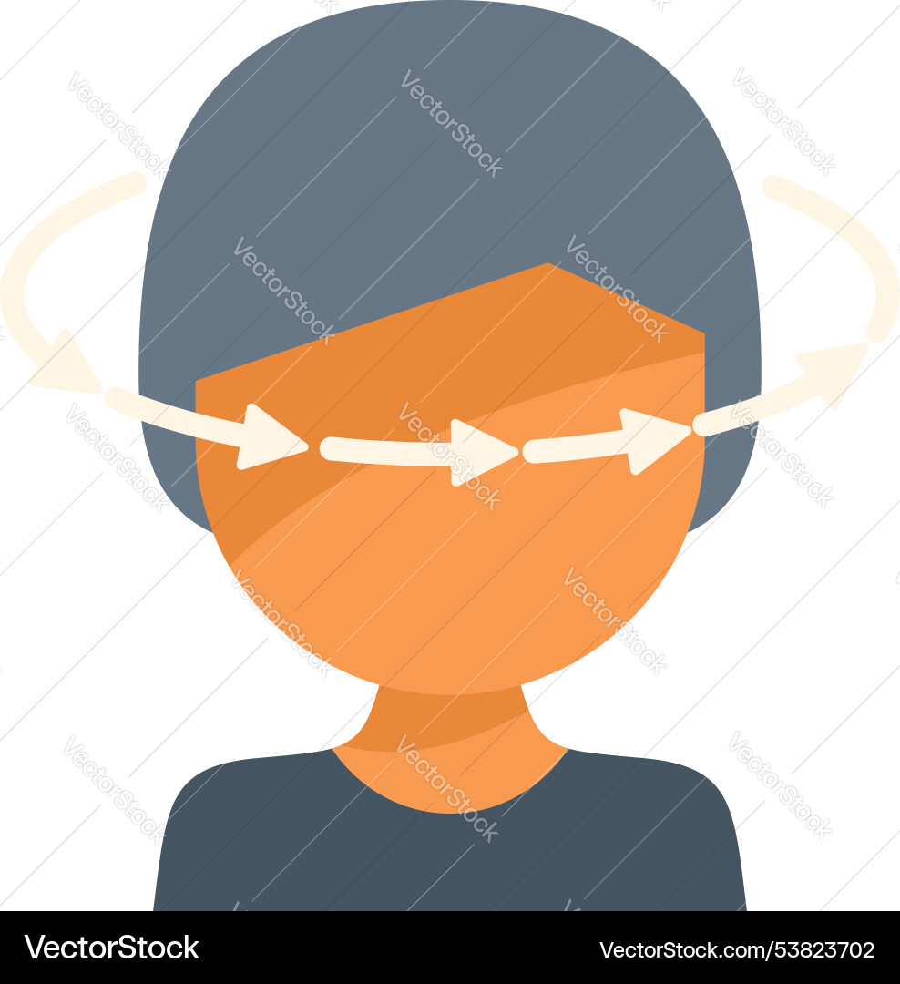 Young person feeling dizzy with arrows circling Vector Image