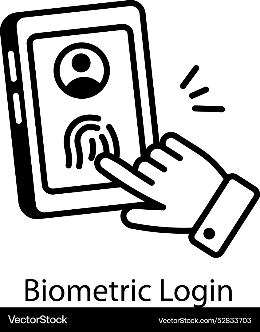Biometric login Royalty Free Vector Image - VectorStock