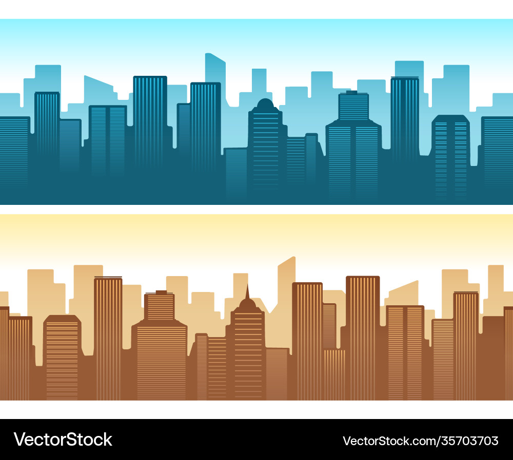 Buildings flat cityscape Royalty Free Vector Image