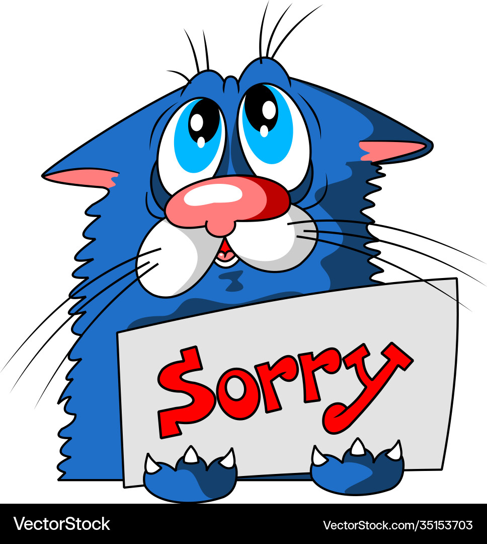 Cat sorry Royalty Free Vector Image - VectorStock