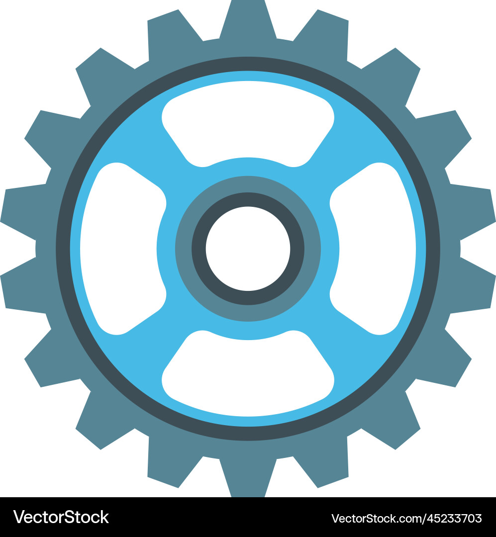 Cogwheel icon mechanical element gear color Vector Image