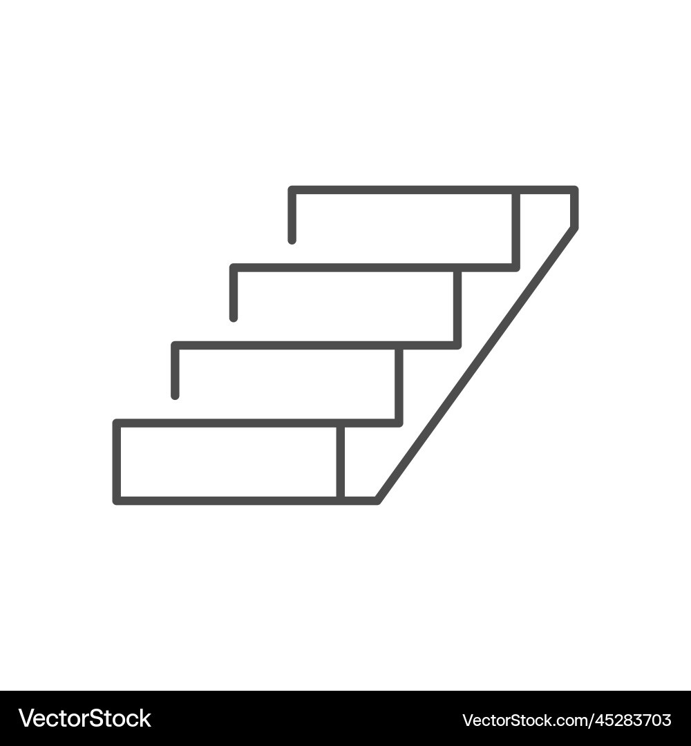 Concrete Staircase Line Icon Royalty Free Vector Image