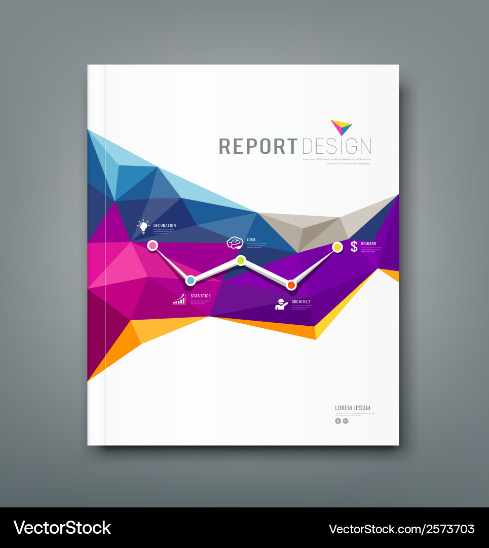 Cover report colorful geometric shapes background Vector Image