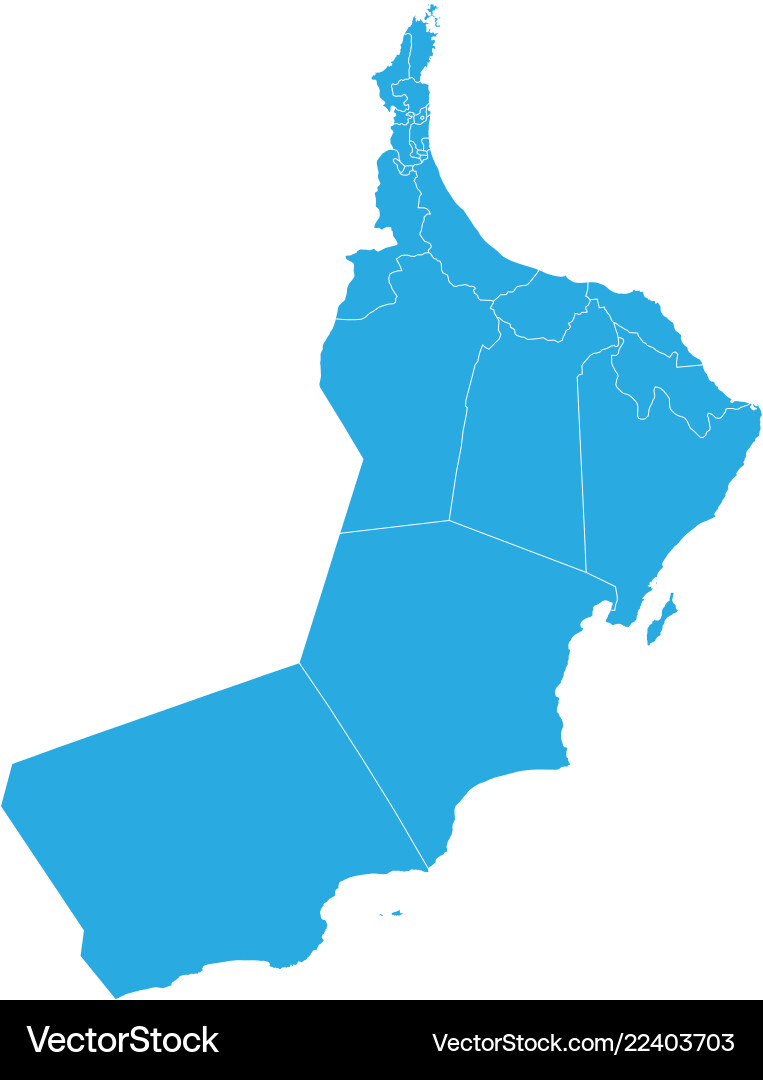 Detailed Oman Map - Muscat & Borders Vector Image