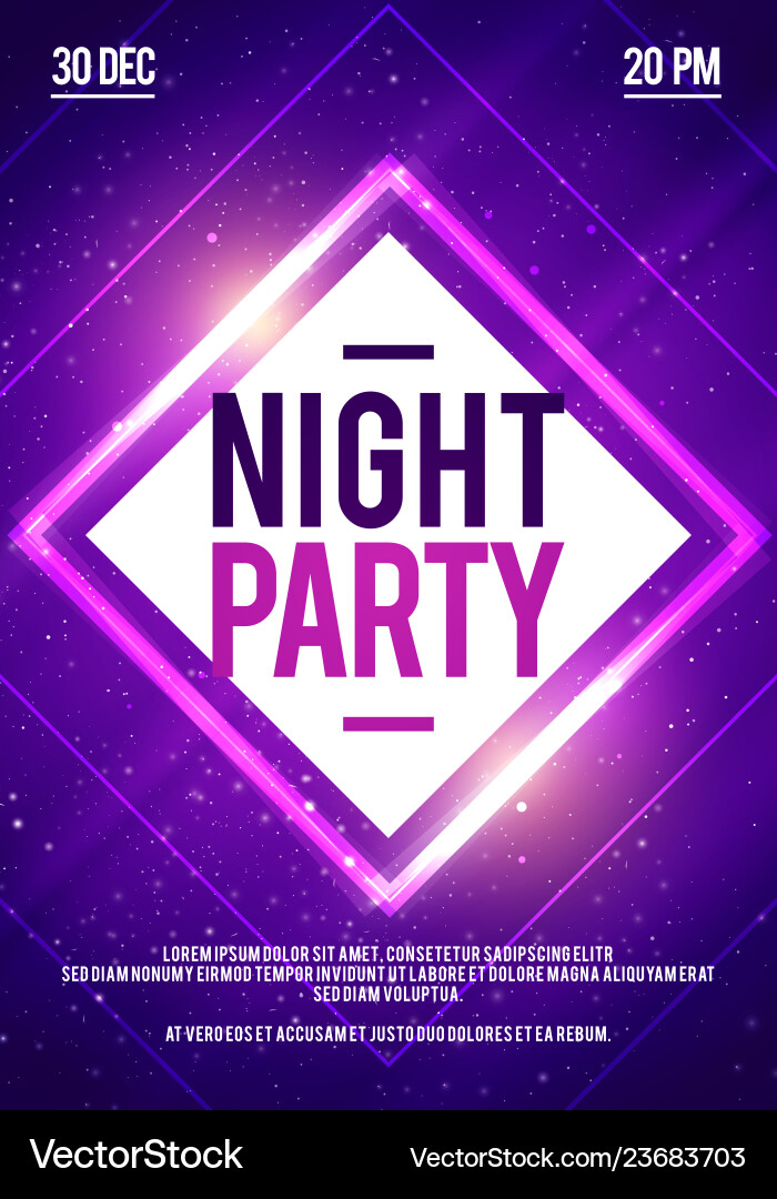 Dj dance poster design disco night party Vector Image