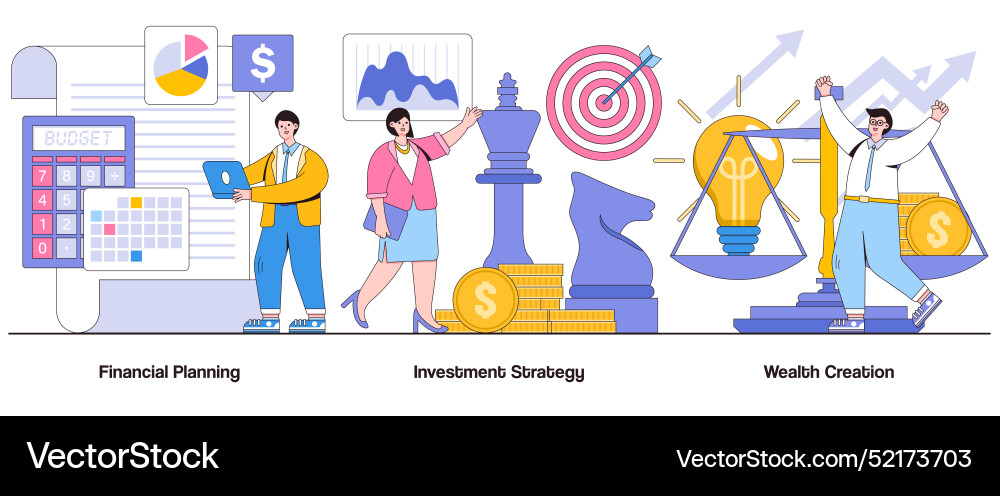 Financial planning investment strategy wealth Vector Image