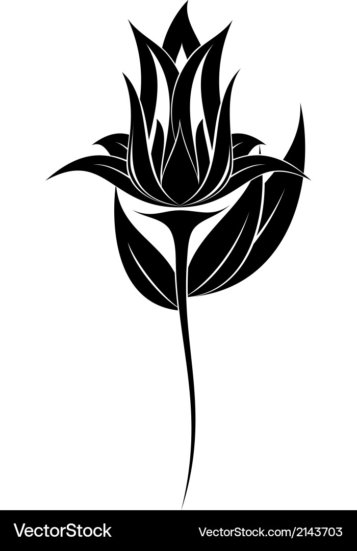 Flower silhouette Royalty Free Vector Image - VectorStock