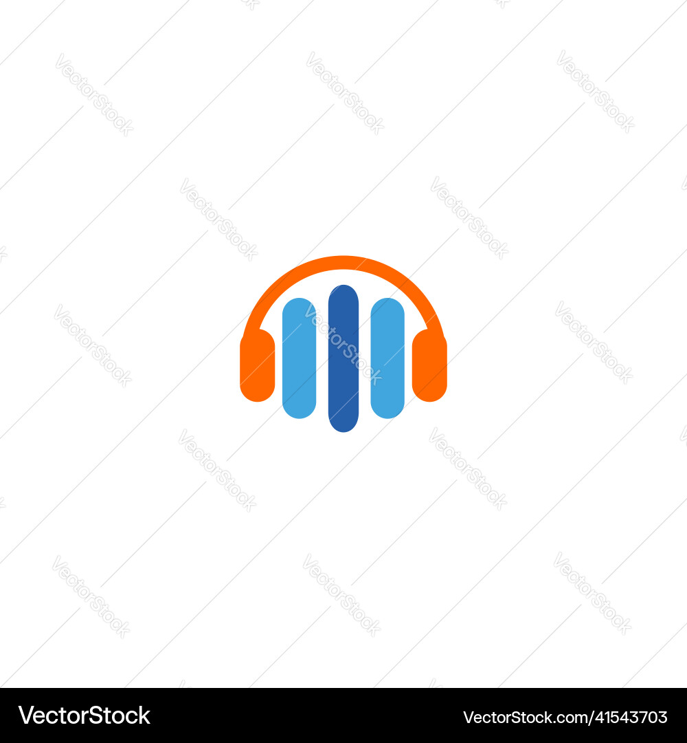 Headphone music logo Royalty Free Vector Image