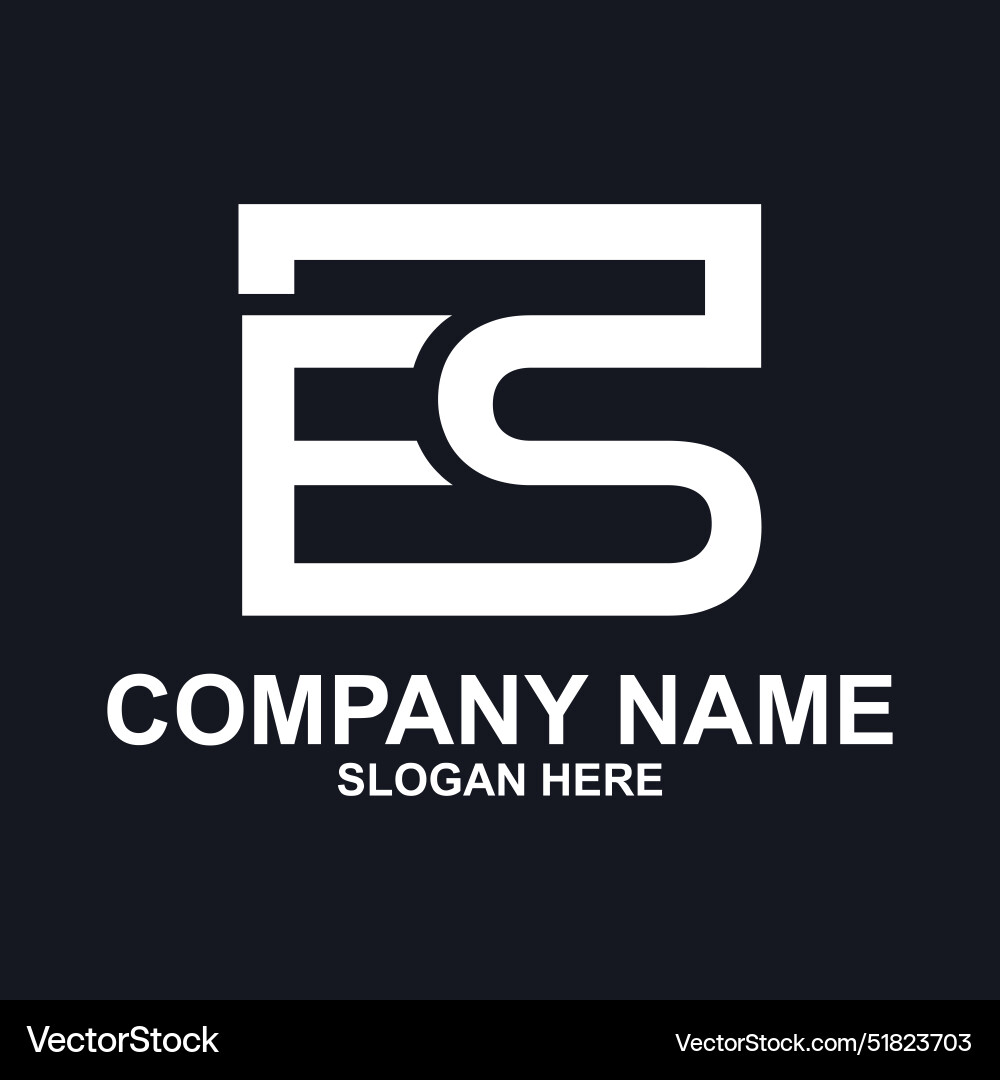 Letter s and e monogram square shape logo white Vector Image
