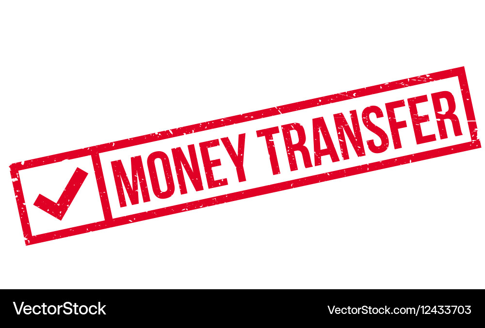 Money transfer rubber stamp Royalty Free Vector Image