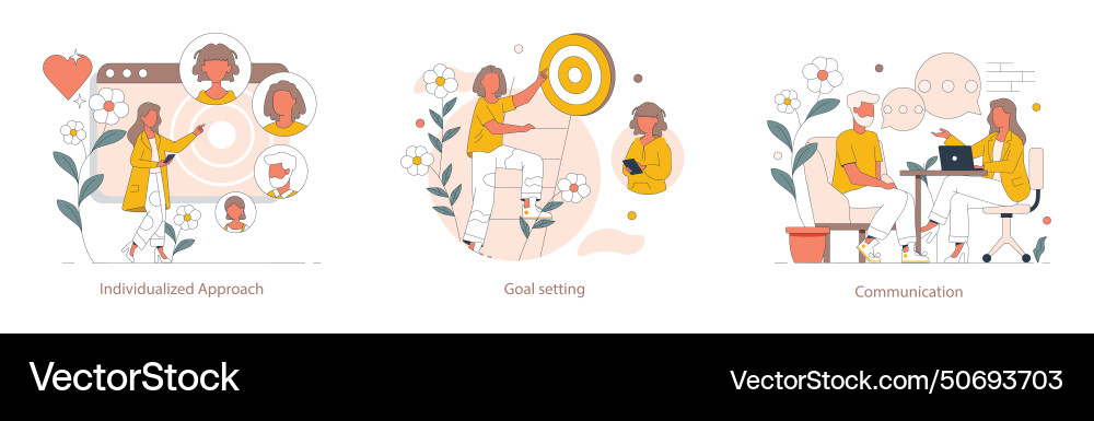 Personal development coach concept flat Royalty Free Vector