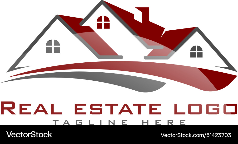 Real estate house logo design Royalty Free Vector Image