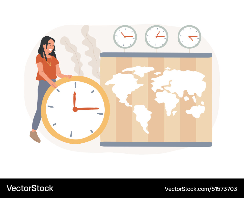 Time zones isolated concept Royalty Free Vector Image