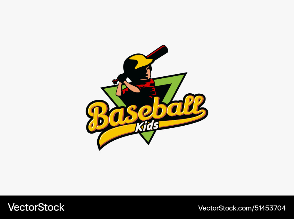 Baseball logo with a combination of cute Vector Image