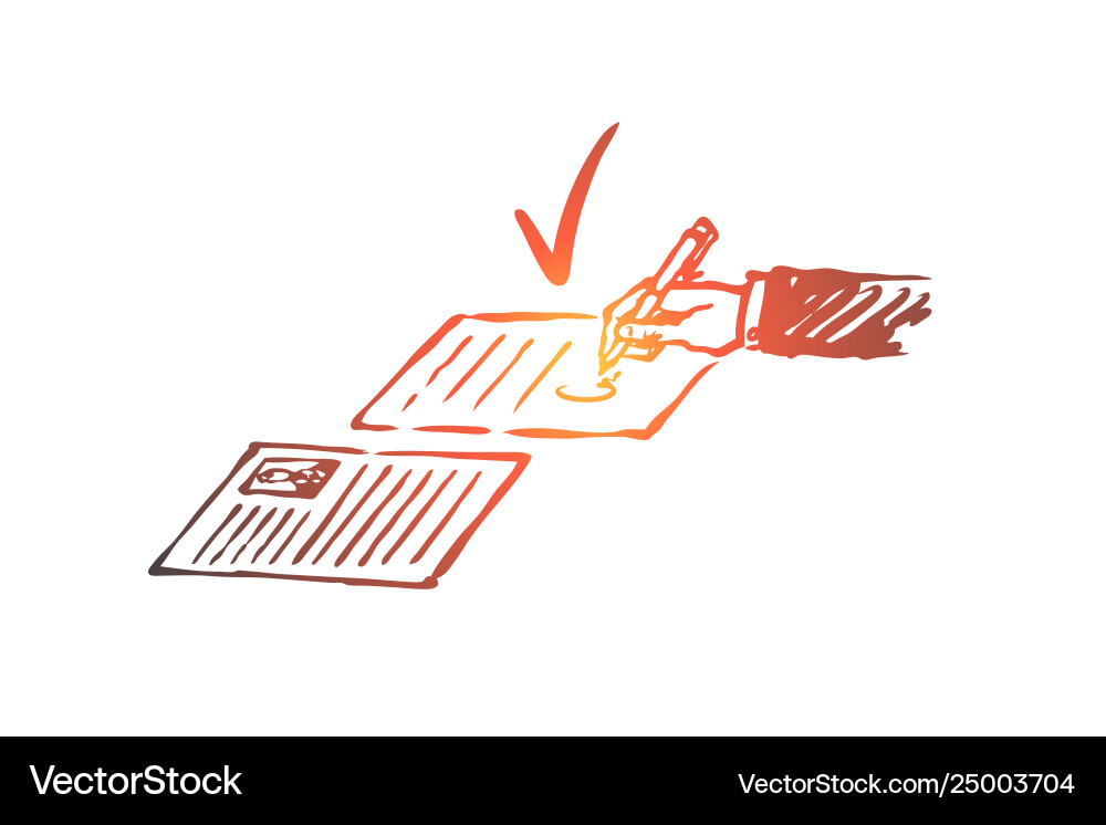 Contract agreement document paper Royalty Free Vector Image