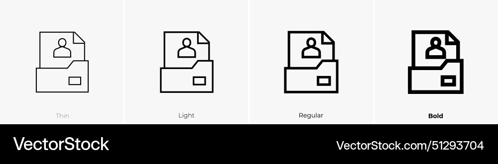 Curriculum icon thin light regular and bold style Vector Image