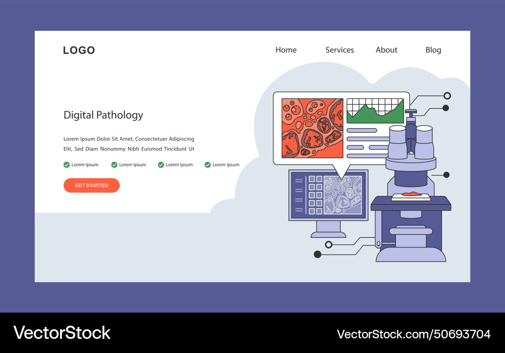 Digital pathology concept flat Royalty Free Vector Image