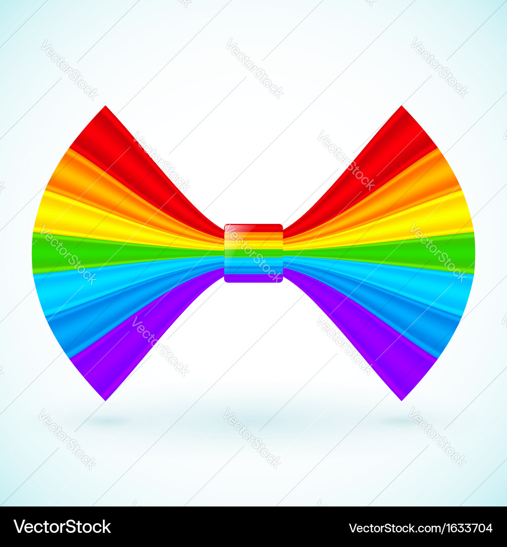 Rainbow colors bow Royalty Free Vector Image - VectorStock