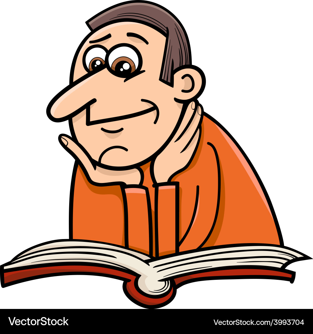 Reader man cartoon Royalty Free Vector Image - VectorStock