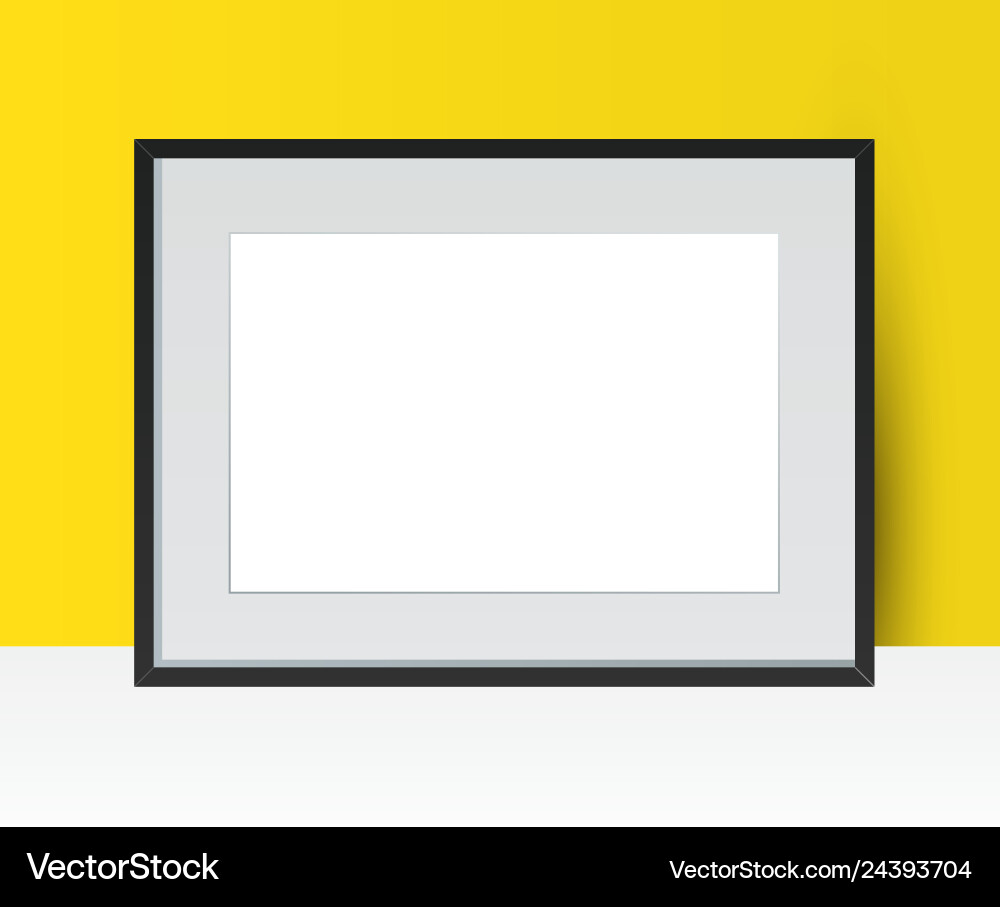 Realistic photo frame on wall background perfect Vector Image
