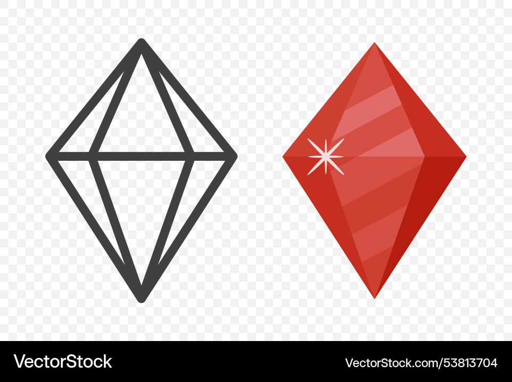 Simple minimalistic gemstone icon diamond Vector Image