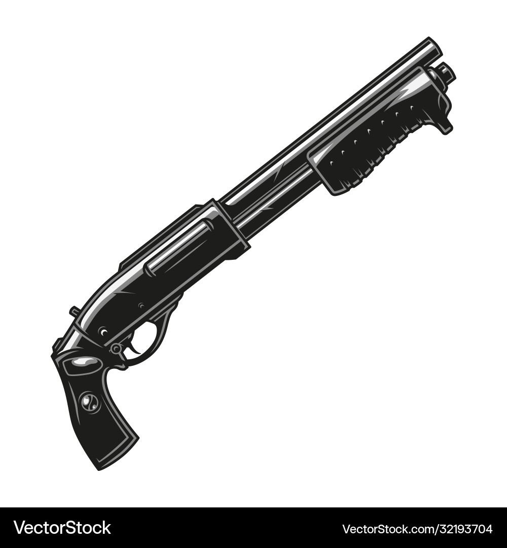 Tactical shotgun template Royalty Free Vector Image