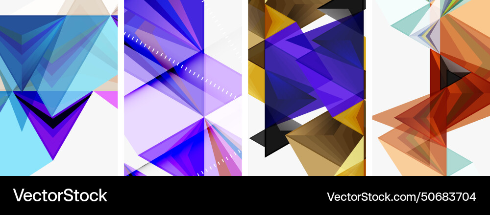 Triangle blend geometric concept poster designs Vector Image