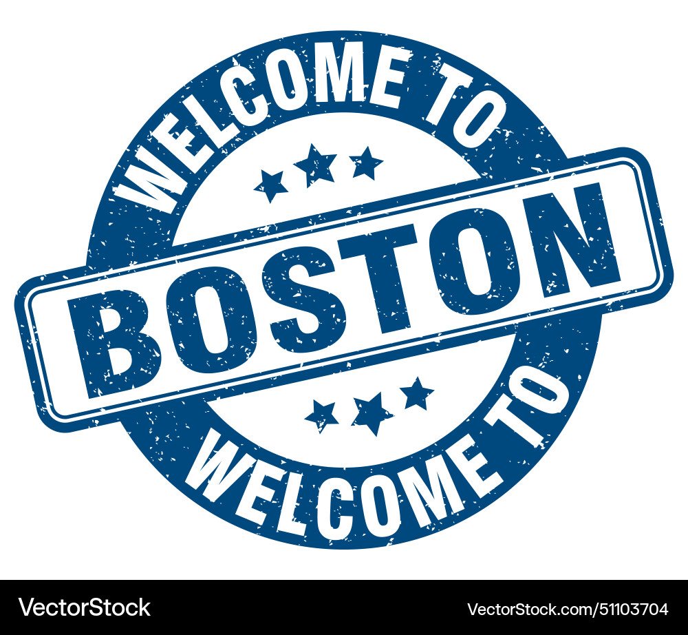 Welcome to boston stamp round sign Royalty Free Vector Image