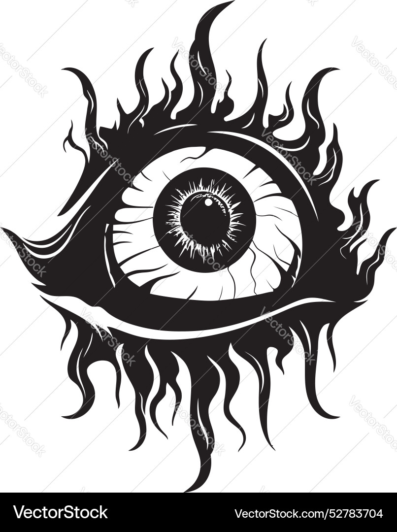 Wicked watch devil hand and eyeball emblem dark Vector Image