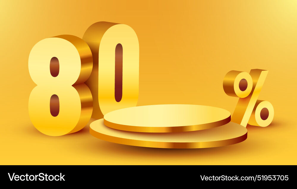 80 percent off discount creative composition Vector Image