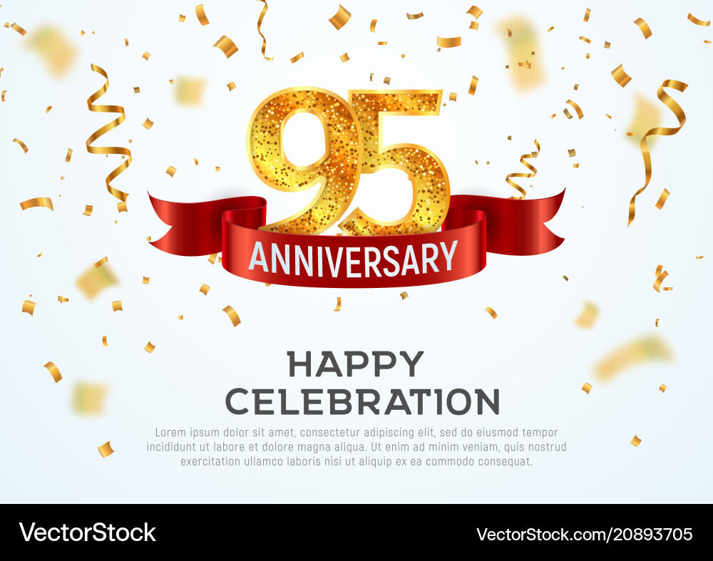 95 years anniversary banner template Royalty Free Vector