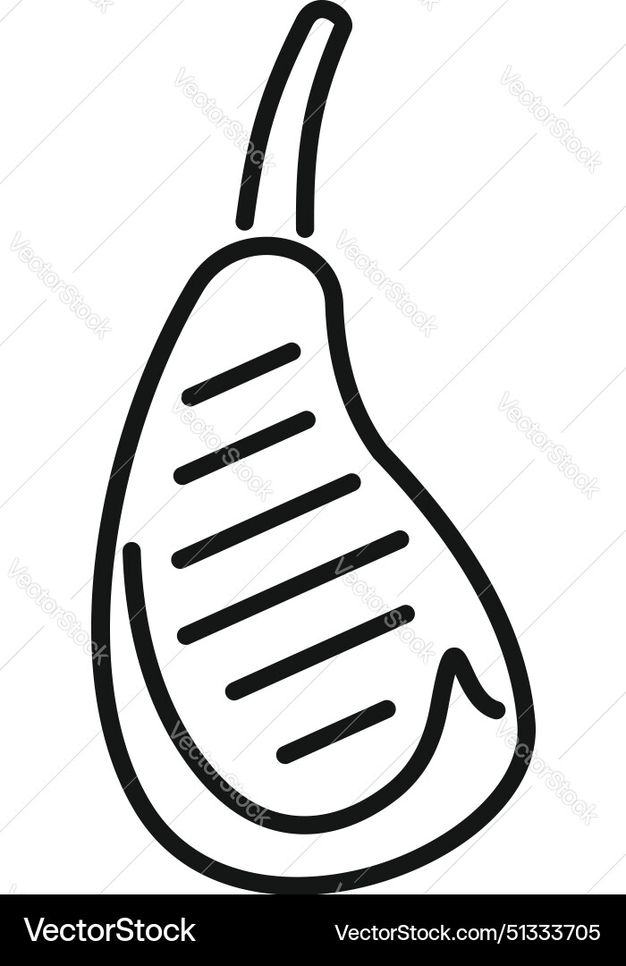 Black line art of a pear Royalty Free Vector Image