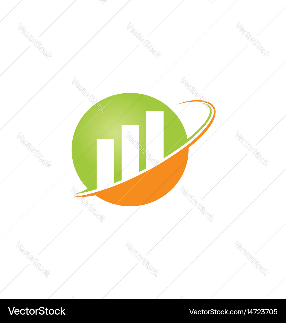 Business finance round logo Royalty Free Vector Image