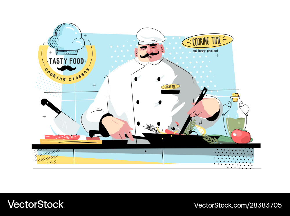 Cooking time and culinary project Royalty Free Vector Image