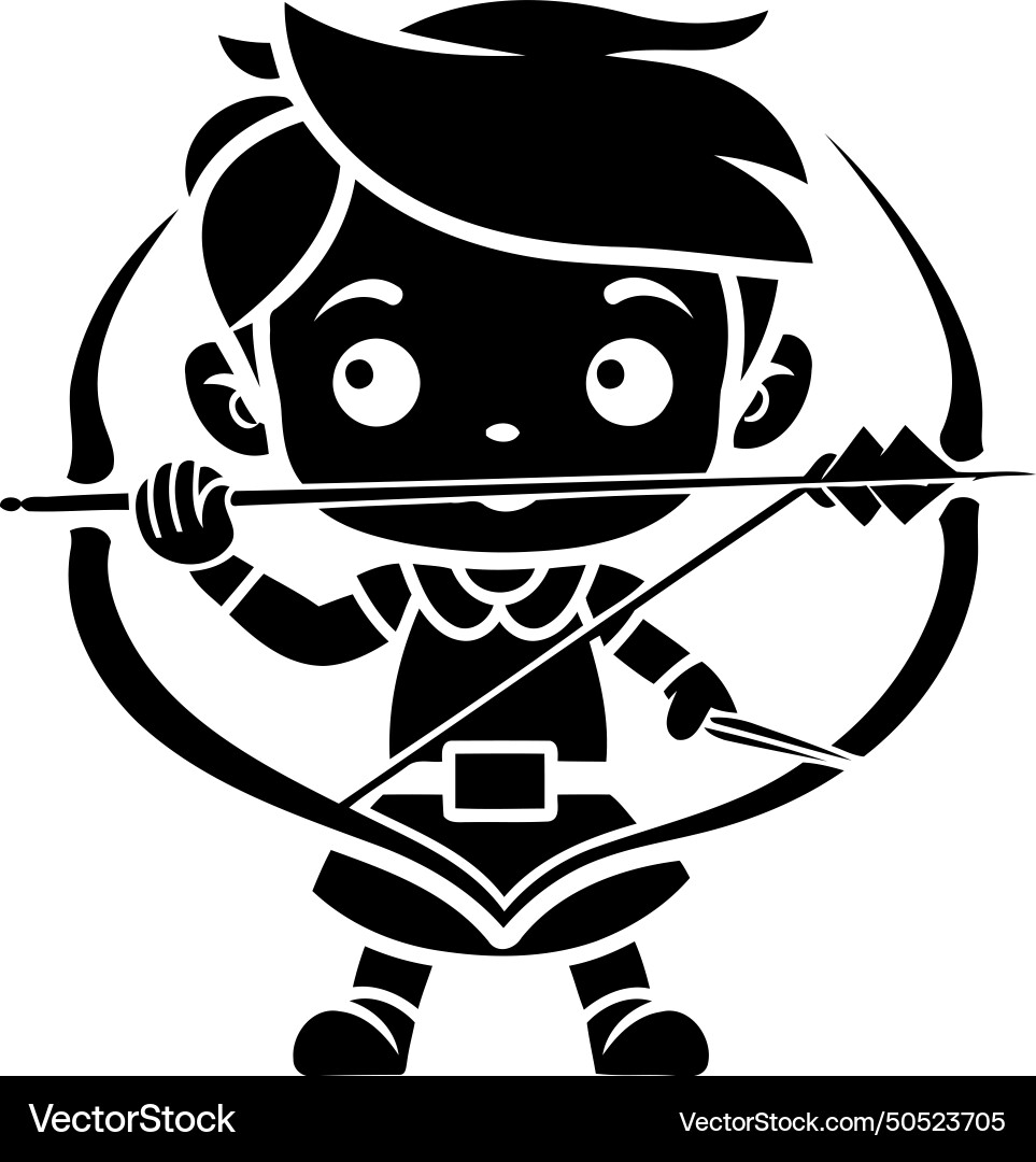 Cupid with bow and arrow icon simple Royalty Free Vector