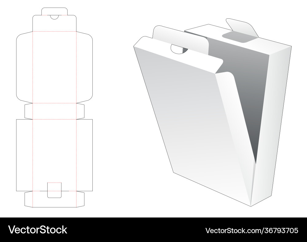 Flip packaging box die cut template Royalty Free Vector