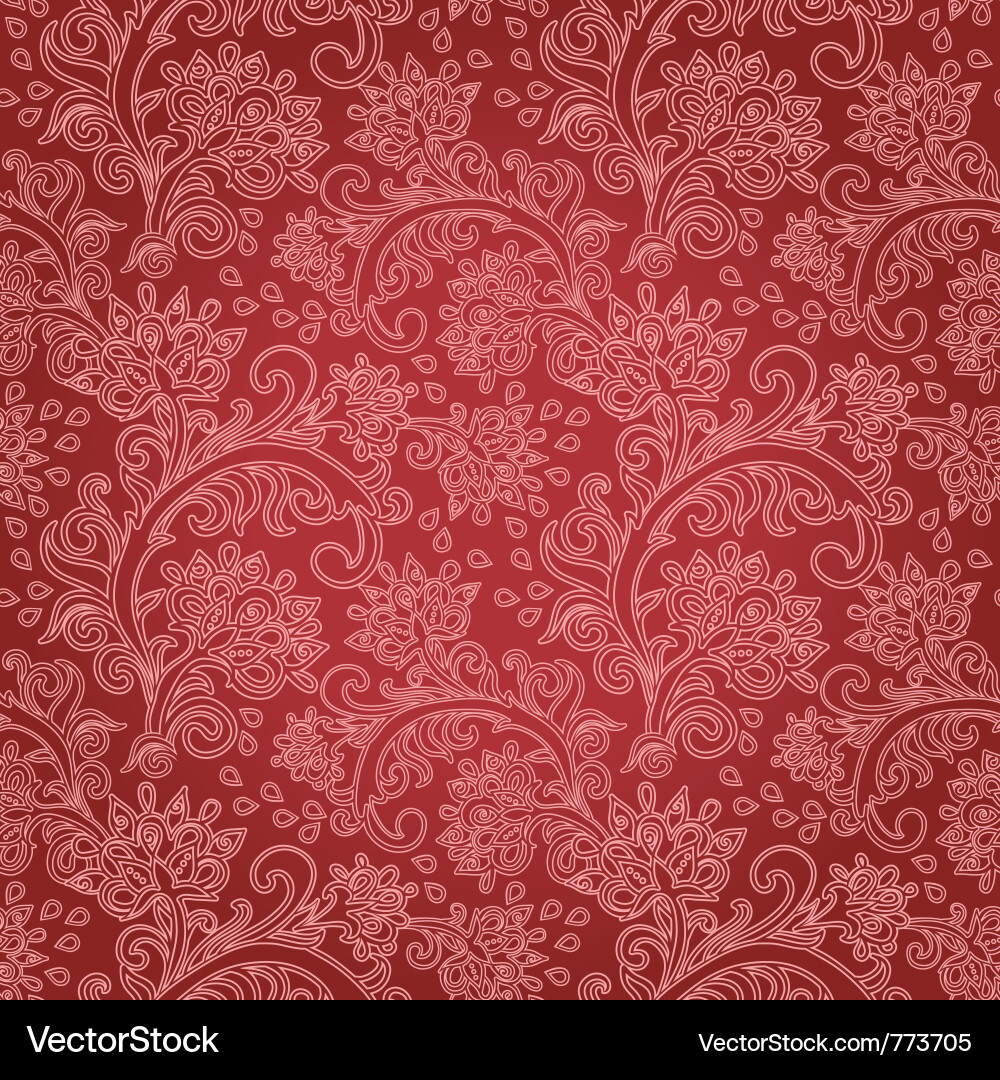 Floral Seamless Pattern - Delicate Scrollwork Vector Image