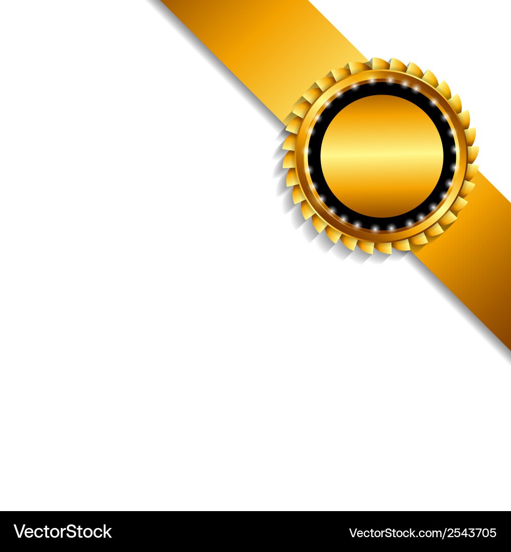 Label with ribbon isolated on white background Vector Image